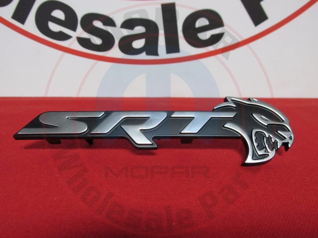 DODGE CHALLENGER SRT HELLCAT plaque signalétique noire et argent NEUF ...