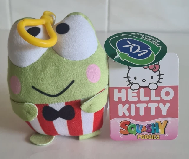 HELLO KITTY SQUASHY Podgies Keroppi Backpack Hanger Clip Plush - NEW ...