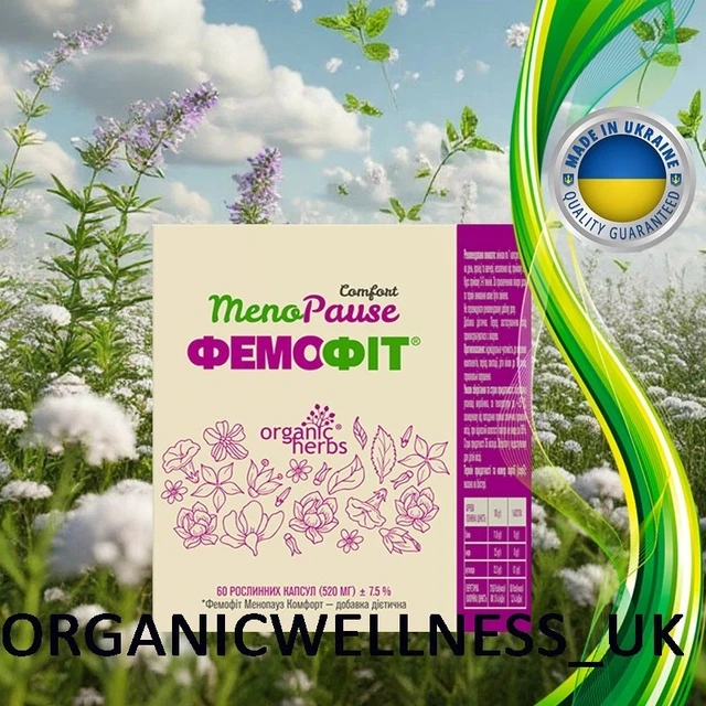 GOLDEN PHARM FEMOFIT Menopause Comfort 100% ORGANIC plant extracts 60 ...