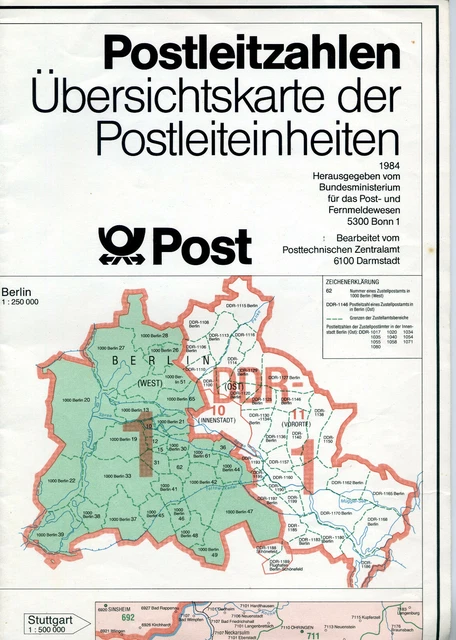 CODES POSTAUX CARTE récapitulative des unités postales - 1984 Map ...