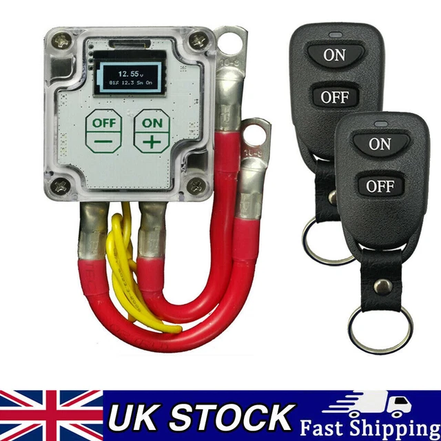 CAR BATTERY DISCONNECT Isolator Cut Off Master Switch Wireless Remote ...