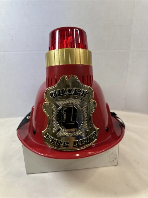 VINTAGE RADIO SHACK Fire Chief's Helmet Red Fireman *No Lights Or ...
