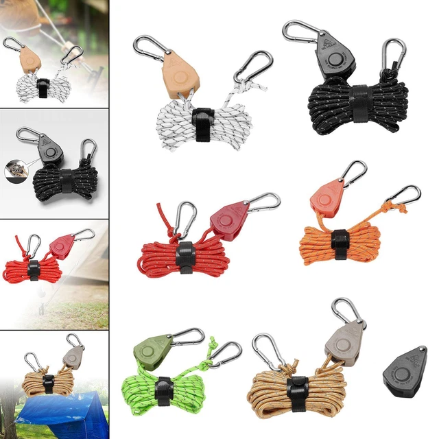 CINTRE DE CORDE à cliquet à poulie avec mousqueton, tendeur ...