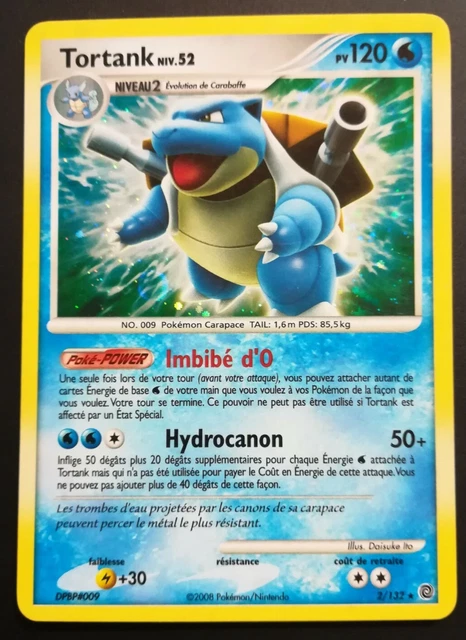 CARTE POKÉMON TORTANK holo 2/132 diamant et perle merveilles secrètes ...