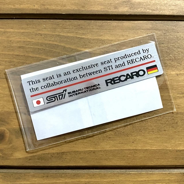 SUBARU IMPREZA WRX STI RECARO emblème/symbole/marque/insigne/nom/plaque ...