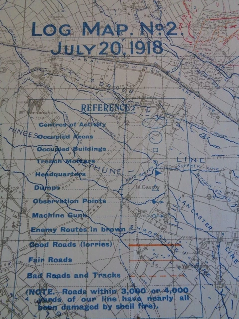 WW1 (1918) INTELLIGENCE LOG MAP (July 20th 1918) for VIEILLE CHAPELLE £ ...