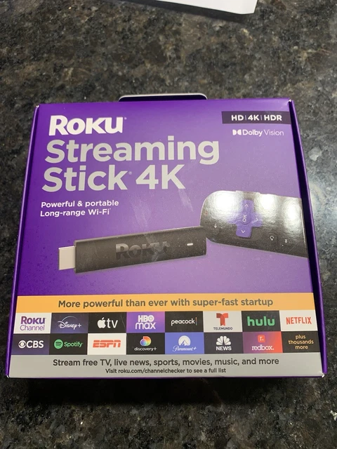ROKU STREAMING STICK 4K/HDR/Dolby Roku Voice Remote and TV Controls NEW ...