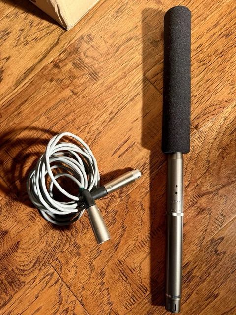 SONY C-74 VINTAGE Shotgun Condenser Microphone + Foam Cover + 12 Ft Mic ...
