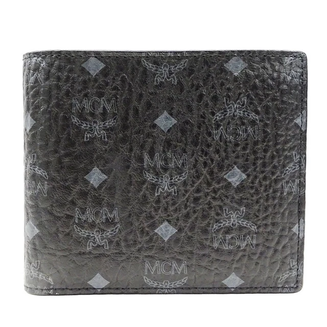 MCM MEN'S VISETOS Bi-fold Wallet with Coated Canvas Black ...
