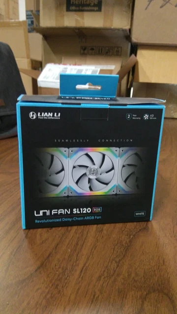 LIAN LI UNI FAN SL120 Tri-Pack Daisy-Chain ARGB Case Fan with ...