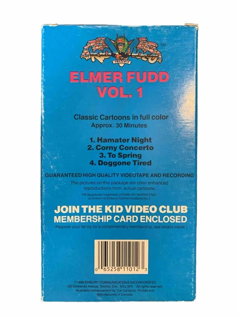 1988 KID VIDEO Presents Elmer Fudd Volume 1 Vhs Tape Tested And Working ...