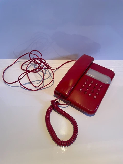 VINTAGE RED PUSH Button Telephone - Wall Mount or desk use NEW $15.00 ...
