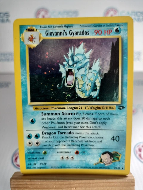 POKEMON CARD GIOVANNI'S Gyarados 5/132 Gym Challenge Rare Holo WOTC ...