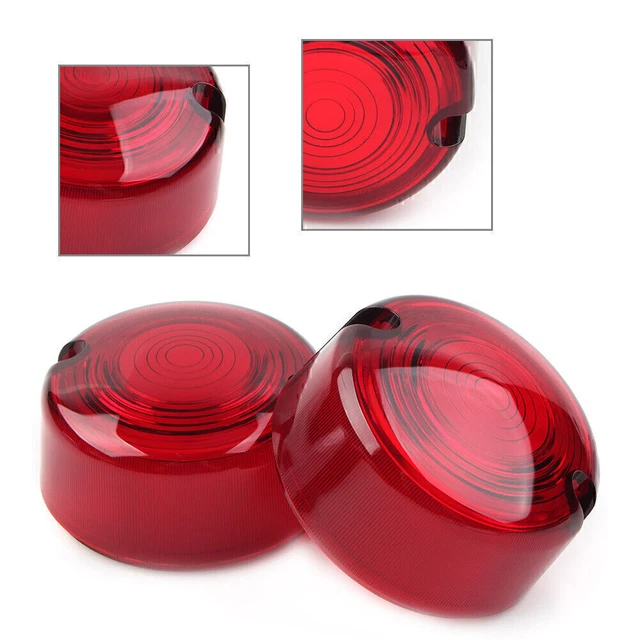 RED TURN SIGNAL Lens Cover for Harley Dyna FXD FXR Sportster XLH 883 ...