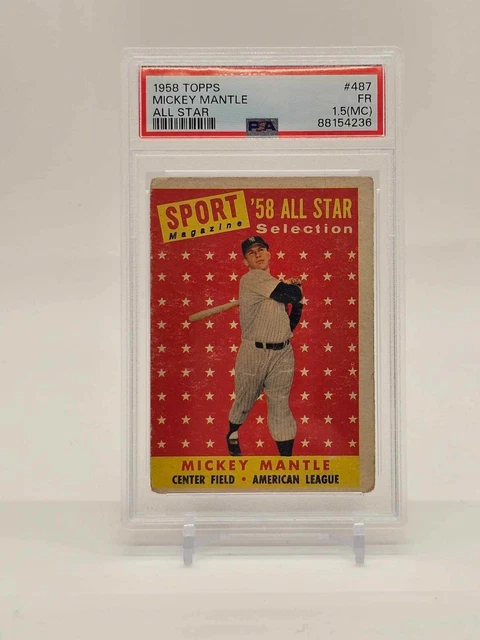 1958 TOPPS BASEBALL Mickey Mantle #487 PSA 1.5(MC) All Star EUR 125,65 ...