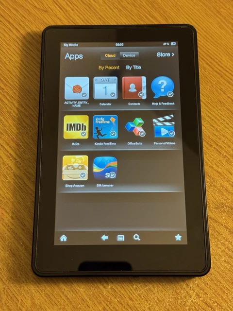 AMAZON KINDLE FIRE Tablet With Purple Case 8 GB Bundle Very Good ...