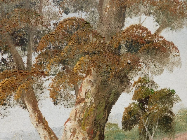 VINTAGE AN AUSTRALIAN Oil On Board Signed by Artist H. Burns Painting ...