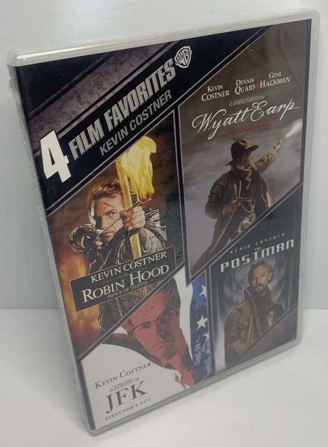 NEW! 4 FILM Favourites Kevin Costner (DVD, JFK, Robin Hood, Postman ...