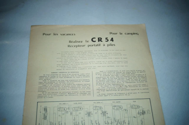 TSF RADIO DOCUMENTATION CR 54 Récepteur. portatif à piles 1954 EUR 9,90 ...