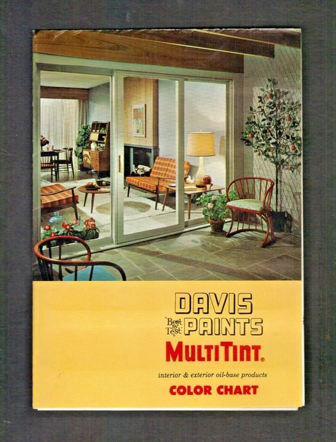 RARE 1965 DAVIS PAINTS MULTITINT COLOR CHART BROCHURE 64 Midcentury ...