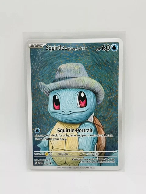 CARTE POKÉMON VAN Gogh Carapuce Squirtle With Grey Hat Art Card Pokemon ...