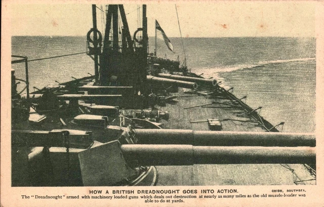 VINTAGE POSTCARD NAVAL WW2 How A British Dreadnought Goes Into Action £ ...