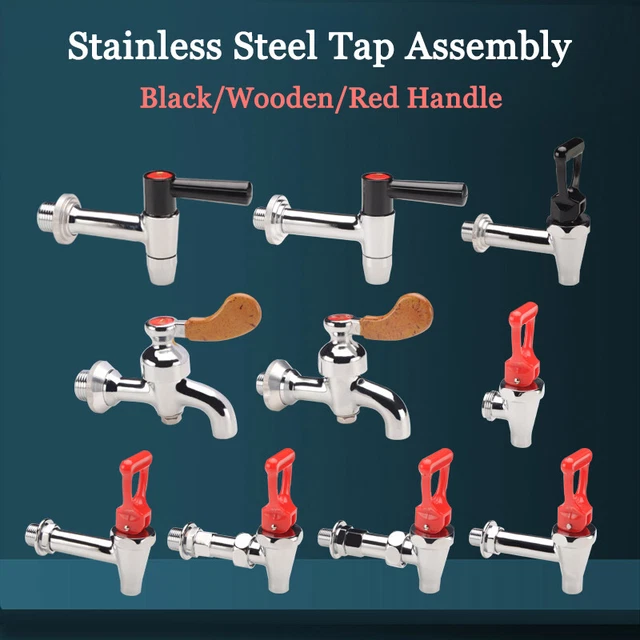 STAINLESS STEEL TAP Assembly Hot Water Boiler Faucet High Temperature ...