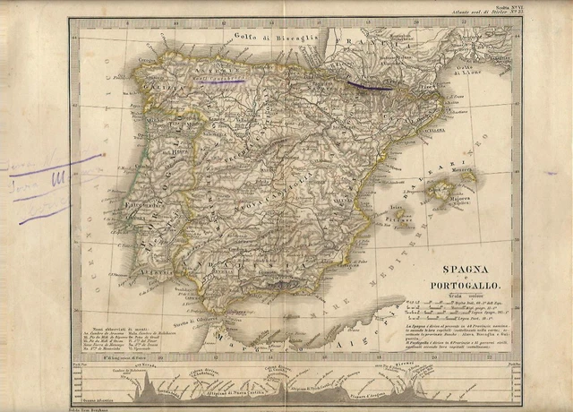 ANTIQUE MAP SPAIN PORTUGAL 1876 Old Antique Map Antique Engraving £12. ...