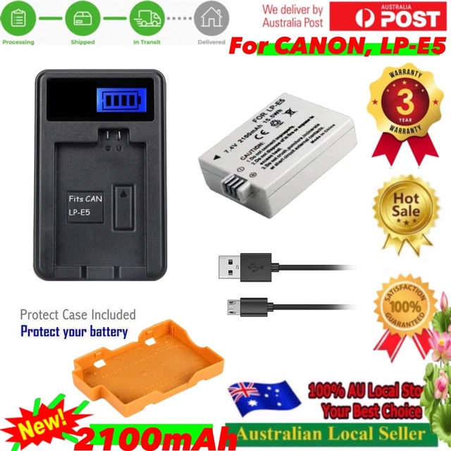 LP-E5 LPE5 BATTERY + LP E5 Battery Charger for Canon EOS 1000D 500D EOS ...