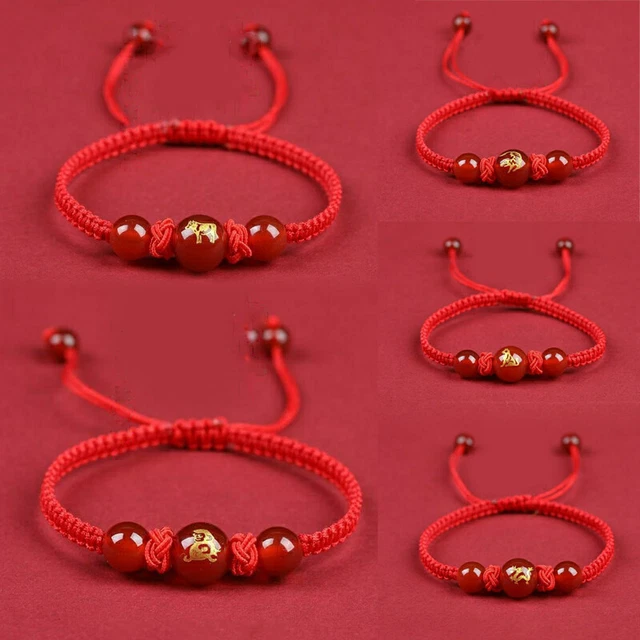 CHINESE ZODIAC RED Rope Braided Bracelet New Year Lucky Jewelry For ...