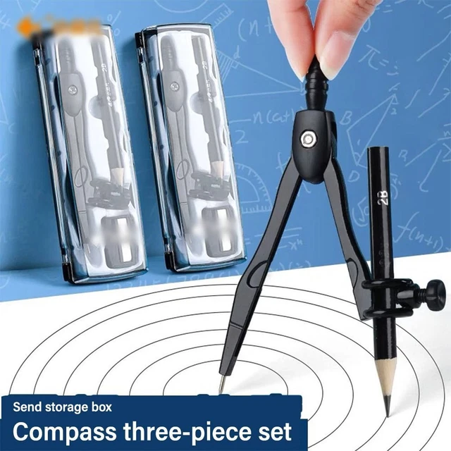 METAL DRAW CIRCLE Tool Clip Pen Type Math Geometry Drafting Tool Office ...