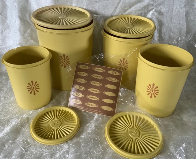 VINTAGE TUPPERWARE CANISTER SET 8 pieces NESTING STORAGE $39.99 - PicClick