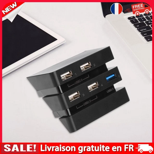 # 5 PORTS USB Extender with LED Indicators USB Splitter Black for PS4 ...