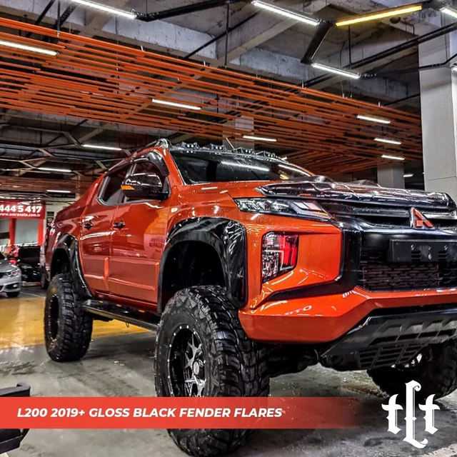 MITSUBISHI L200 2019 Onward Fender Flares Wheel Arch Trim Gloss Black ...