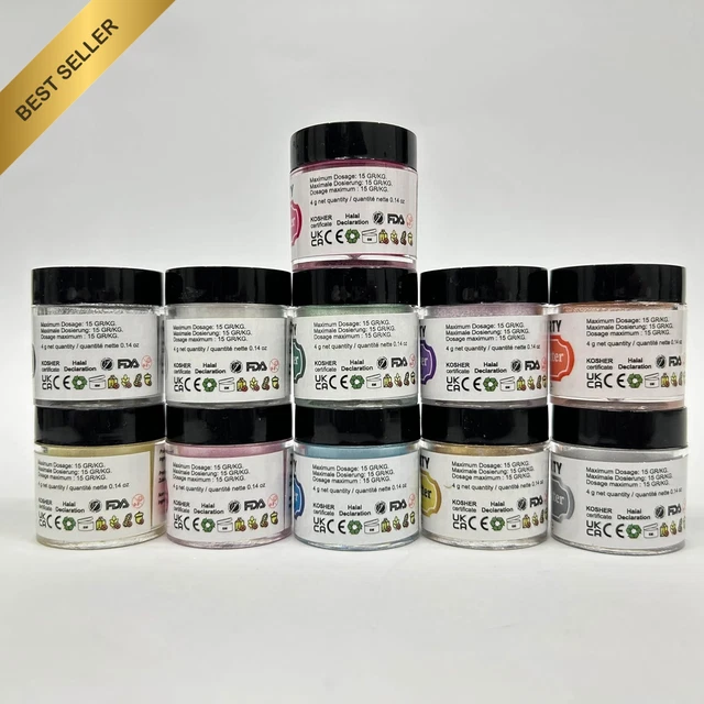 EDIBLE GLITTER POWDER 11 Colors Vegan Food Grade Cake Cocktail ...