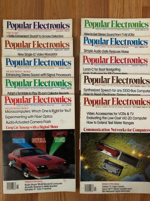 POPULAR ELECTRONICS MAGAZINE Jan - Oct 1982 $30.00 - PicClick CA