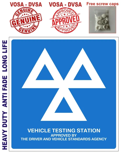 MOT / MOT Signs / Mot Sign Pack / Heavy Duty Vosa Dvsa Official 2016 ...