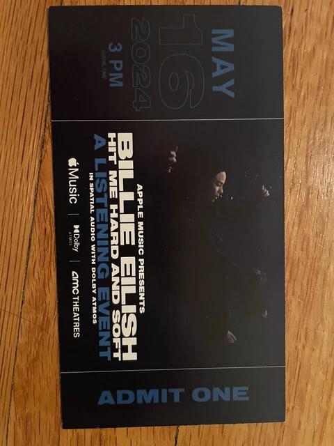 BILLIE EILISH HIT Me Hard And Soft A Listening Event AMC Ticket May ...