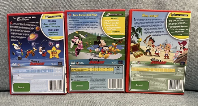 DISNEY JUNIOR 3X DVD collection Mickey Mouse Clubhouse Jake Neverland ...