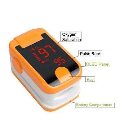 FINGER PULSE OXIMETER Blood Oxygen Monitor Heart Rate SpO2 Sensor FDA ...