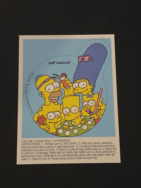 THE SIMPSON 1996 Patties Shrinkies - RARE 90s Card Shrinkie $19.95 ...