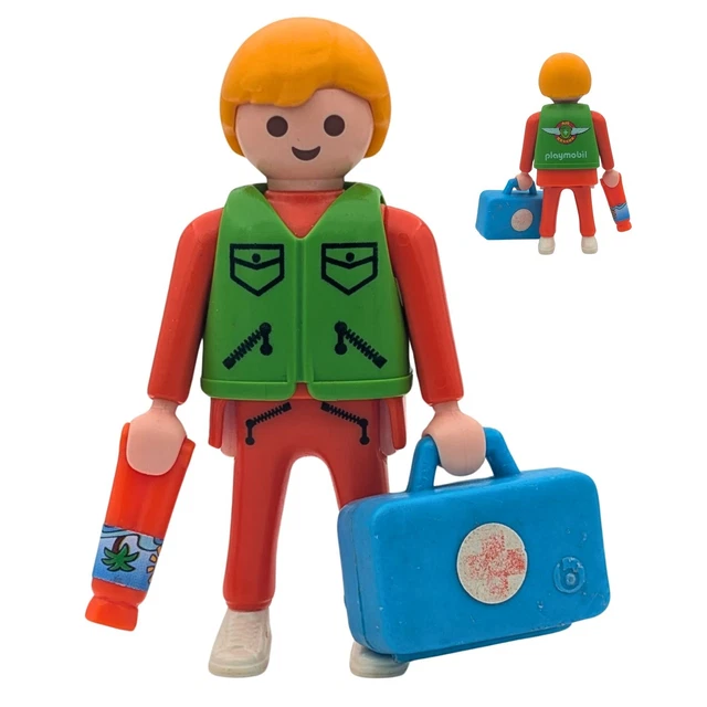 PLAYMOBIL FIGURINE MÉDICALE orange/vert crème valise hôpital lâche EUR ...