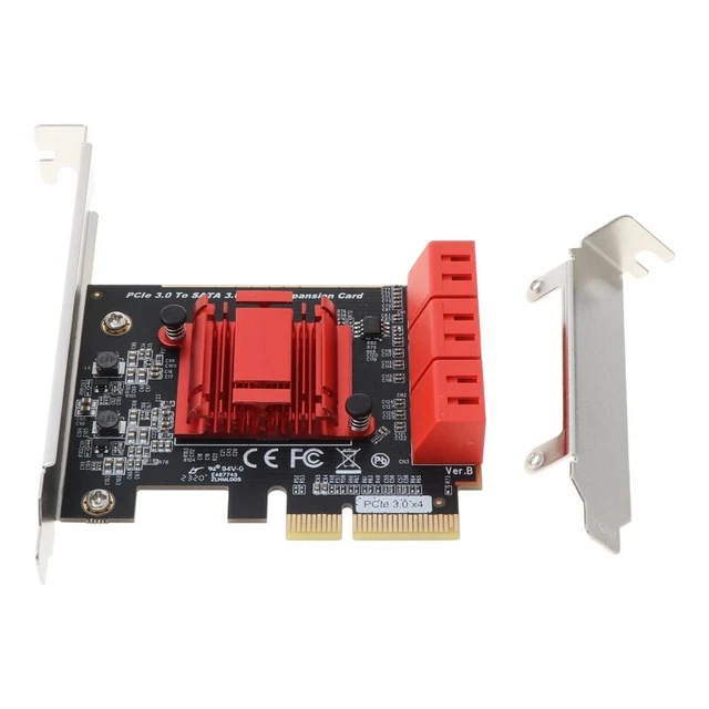 PCIE 4X TO 6-Port SATA3.0 Expansion Card Mechanical Hard Drive Card ...