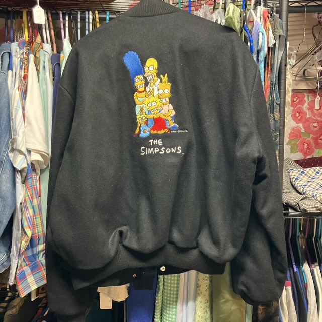 RARE VINTAGE 90S The Simpsons Cast and Crew Letterman Jacket Size XL ...