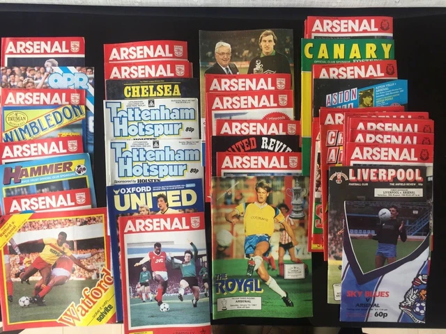 ARSENAL FC - 1986-1987 Season - Home and Away Football Programmes *(45 ...