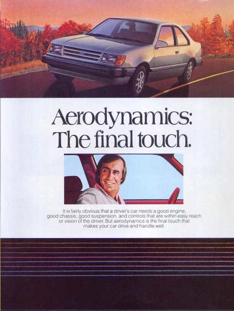 FORD THUNDERBIRD AERODYNAMICS: final touch ad 1985 $9.99 - PicClick