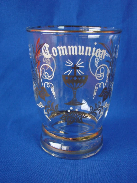 ANCIEN VERRE / Gobelet Souvenir De Communion / Religion EUR 19,00 - PicClick FR