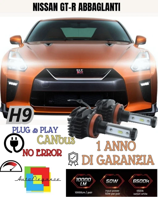 KIT FULL LED H9 Pour Nissan GTR R35 6000K 9800 Lumen Canbus Route EUR ...