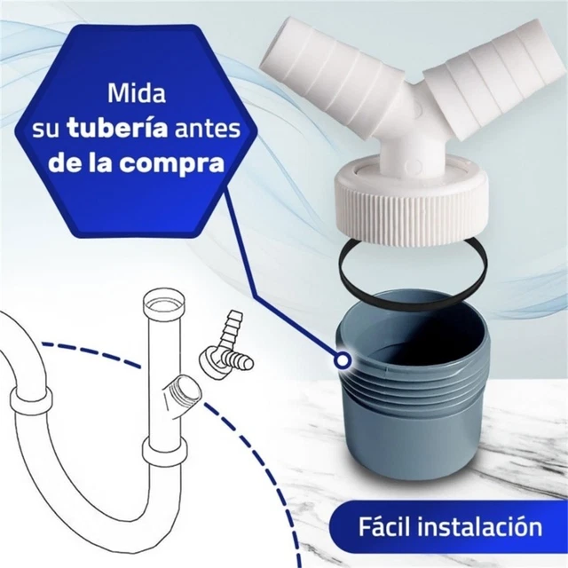 DOUBLE CONNECTION 40MM Drain Pipe Converter with Sturdy Plastic Metal ...