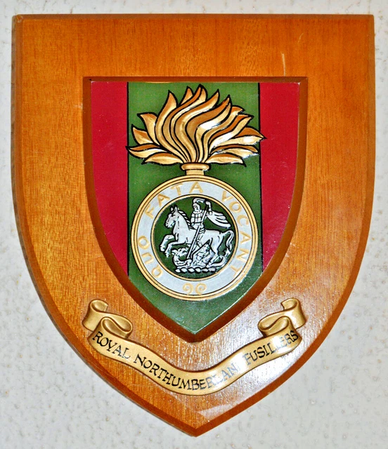 ROYAL NORTHUMBERLAND FUSILIERS regimental mess wall plaque shield £32. ...